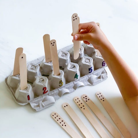 Number Matching Game Made From Egg Carton - 7 Days of Play