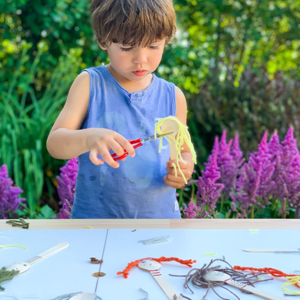 Scissor Skills Activity - Spoon Salon - 7 Days of Play