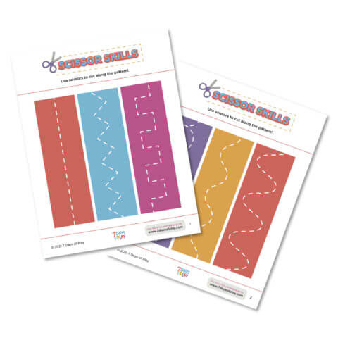 Cutting Practice - Vertical Scissor Skills - 7 Days of Play