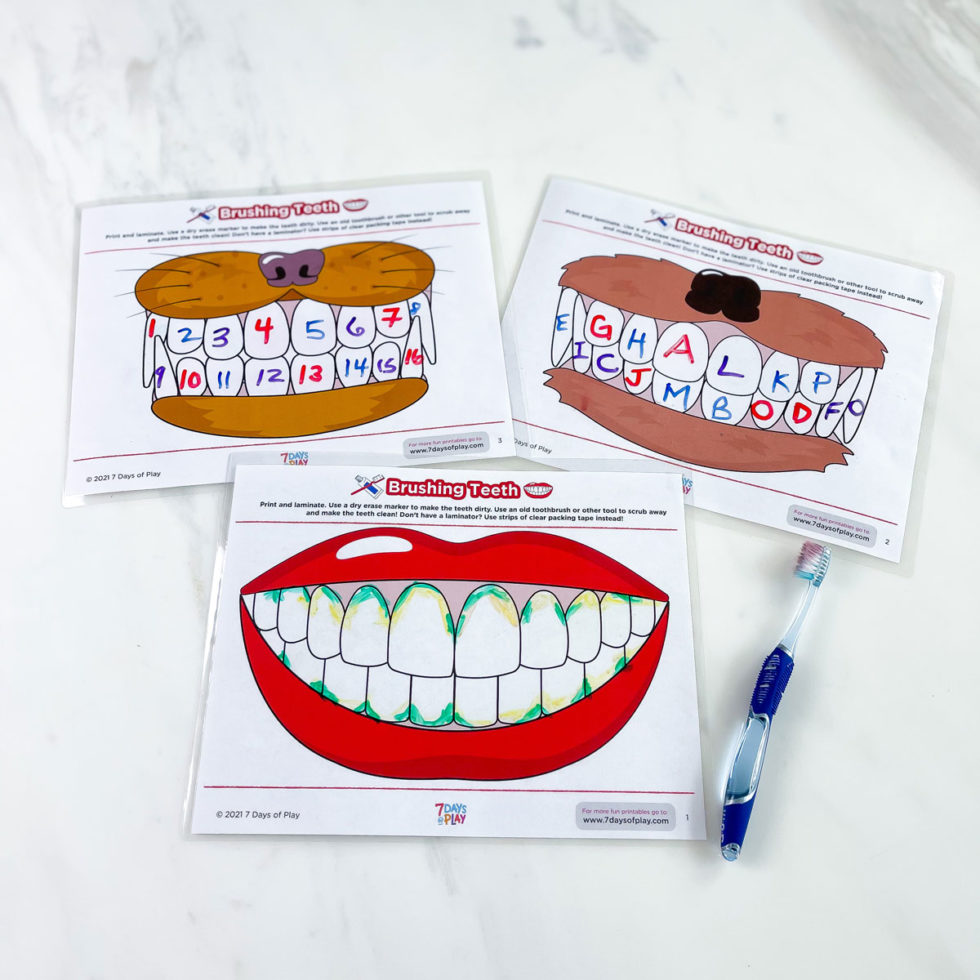 Easy Teeth Brushing Activity For Kids - 7 Days of Play