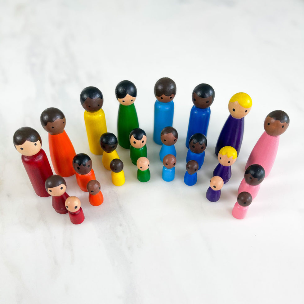 DIY Peg Dolls - Colorful Open Ended Toys - 7 Days of Play