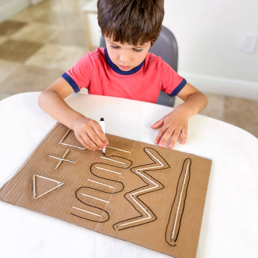 Pre Writing Activity DIY Tracing Board 7 Days Of Play
