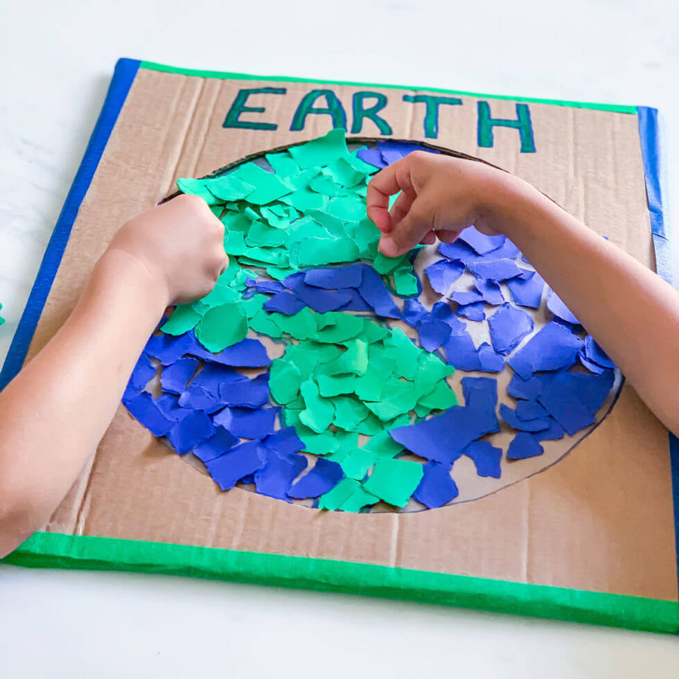 Earth Day Craft for Kids - Earth Collage - 7 Days of Play