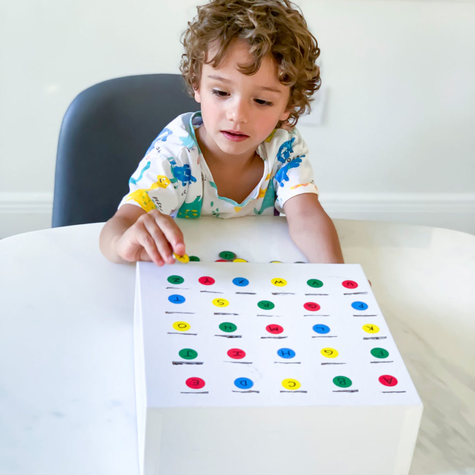 Alphabet Learning - DIY Matching Game with Coins - 7 Days of Play