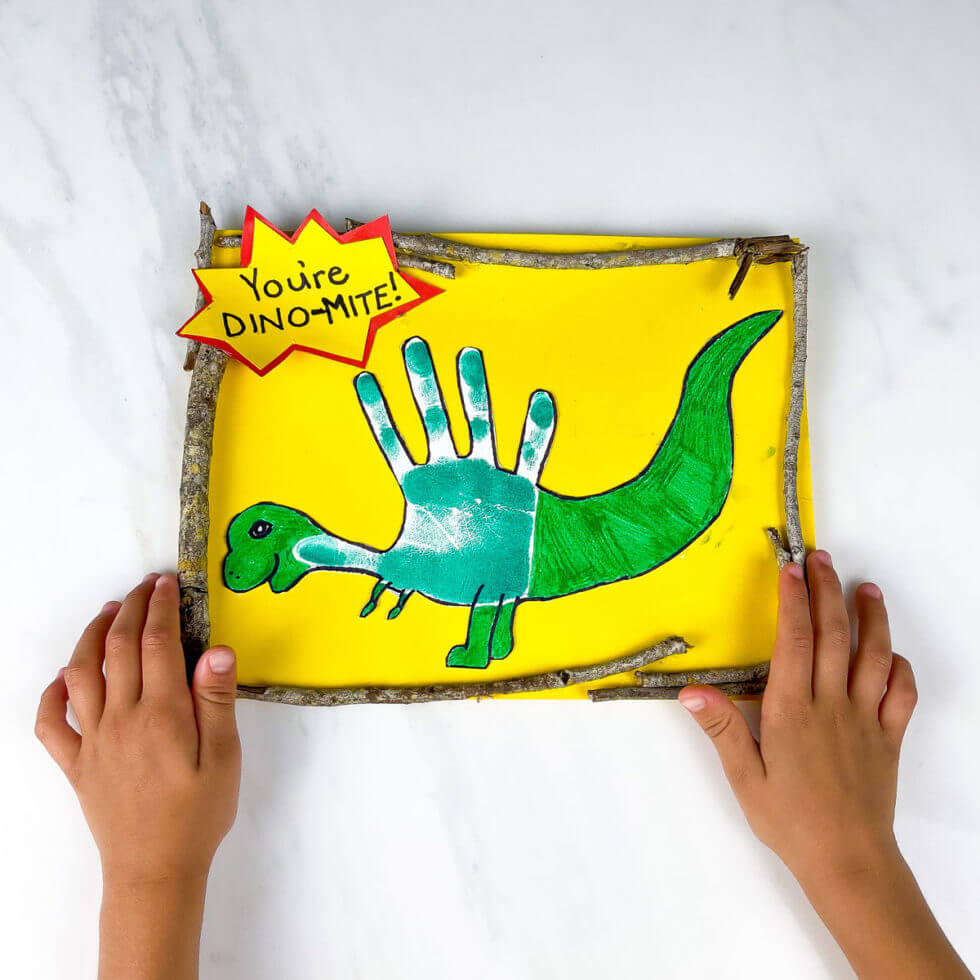 Dinosaur Kids Craft - Fun Handprint Keepsake - 7 Days of Play