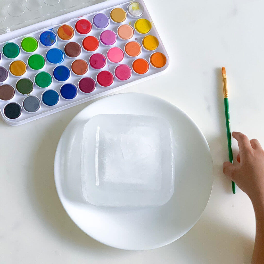 Painting on Ice - Cool Down Process Art for Kids - 7 Days of Play