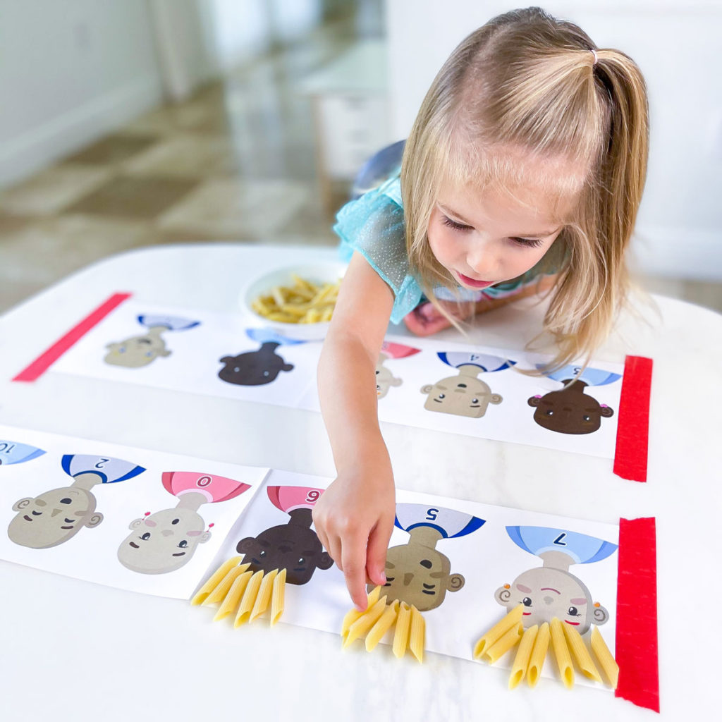 Pre K Math - Count and Add the Hair Printables - 7 Days of Play