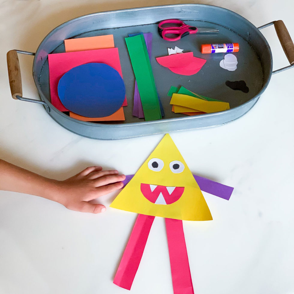 Shapes Craft - Make a Monster and Learn Shapes for 3 Year Olds