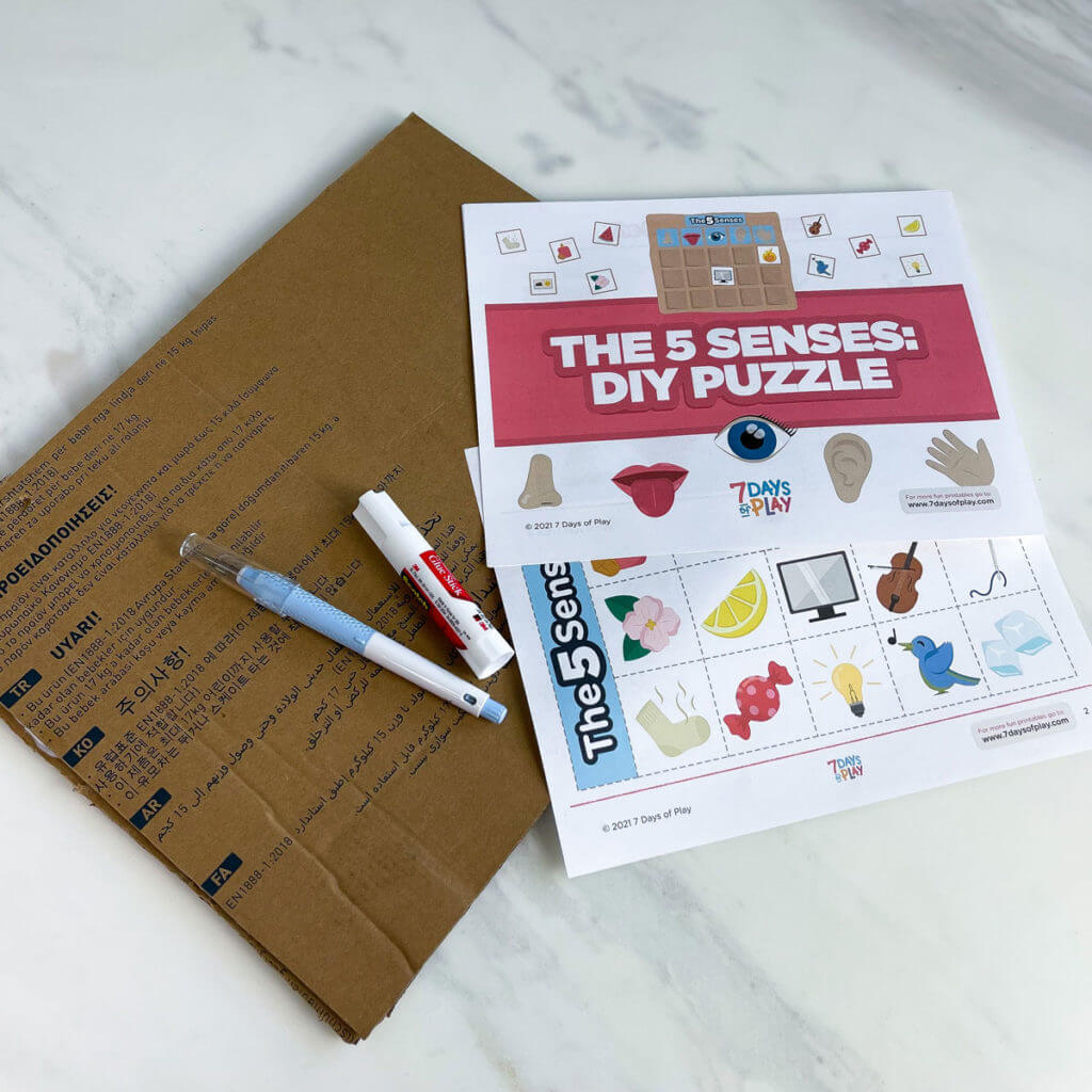 5 Senses Activity - How to Make a Puzzle for Kids for 3 Year Olds