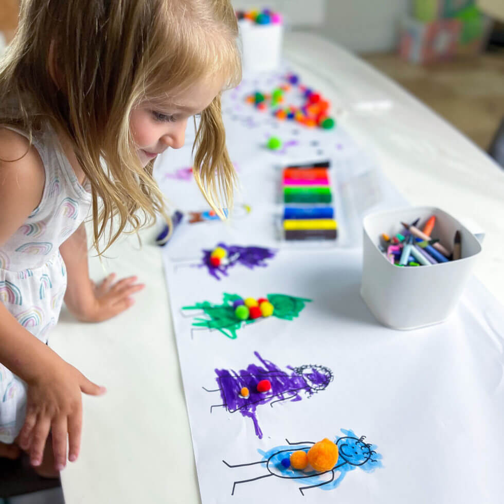 Easy Coloring Sheet - DIY Invitation to Create People! - 7 Days of Play