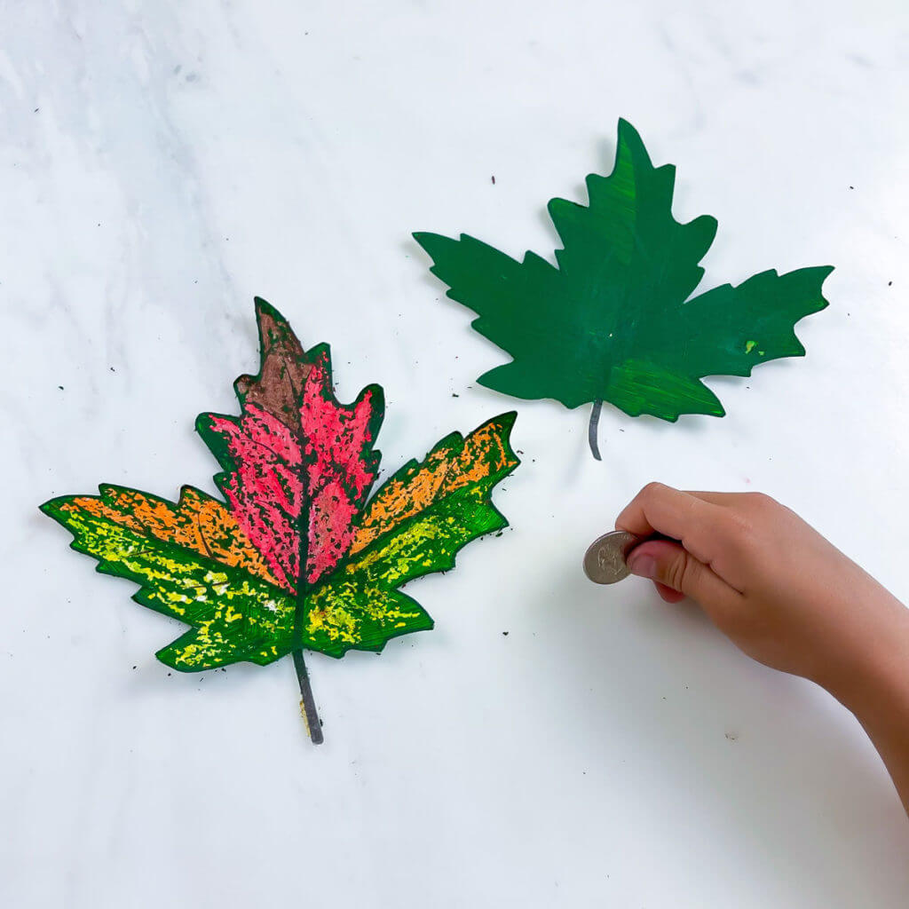 Fall Leaf Craft - From Green to Beautiful Autumn Colors for 3 Year Olds