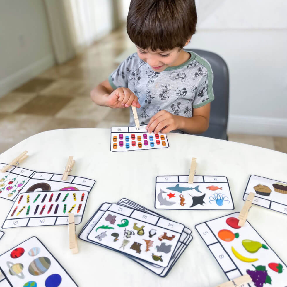 Printable Number Cards - Learning 1 through 20 - 7 Days of Play