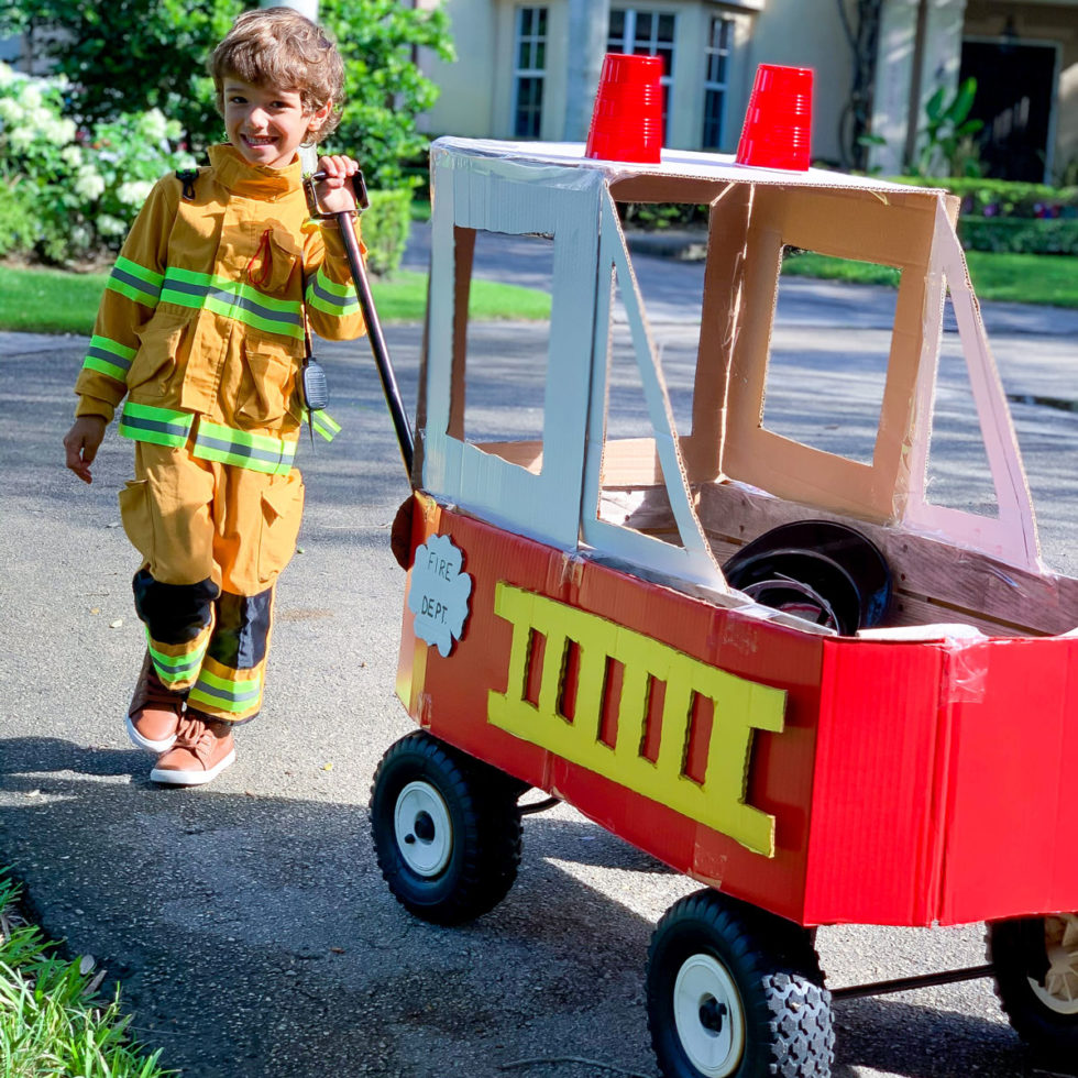 DIY Firefighter Costume - How to Make a Fire Truck - 7 Days of Play