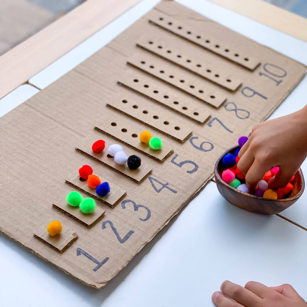 Counting Activity - How to Make a DIY Number Board - 7 Days of Play