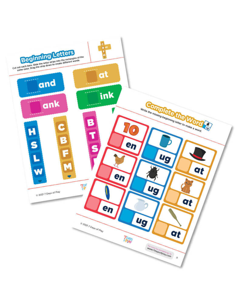 Phonics Worksheets And Printables 7 Days Of Play