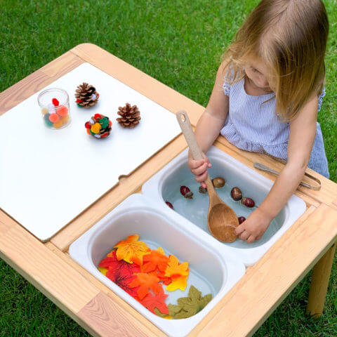 Autumn Activity for Preschool - Easy Pine Cone Pom Pom - 7 Days of Play