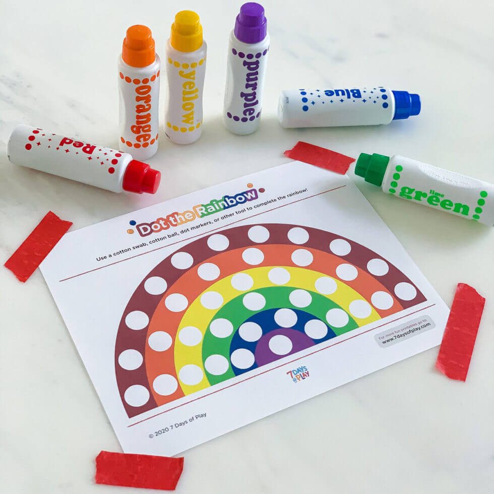 Rainbow Activity - Easy Set Up for Learning Colors - 7 Days of Play