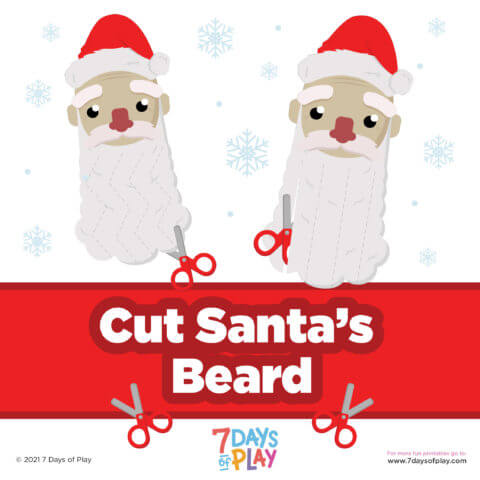 Christmas Cutting Activity - Printable Trim Santa's Beard
