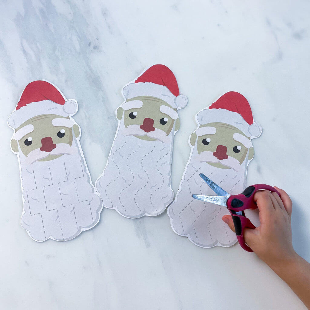 Christmas Cutting Activity - Printable Trim Santa's Beard