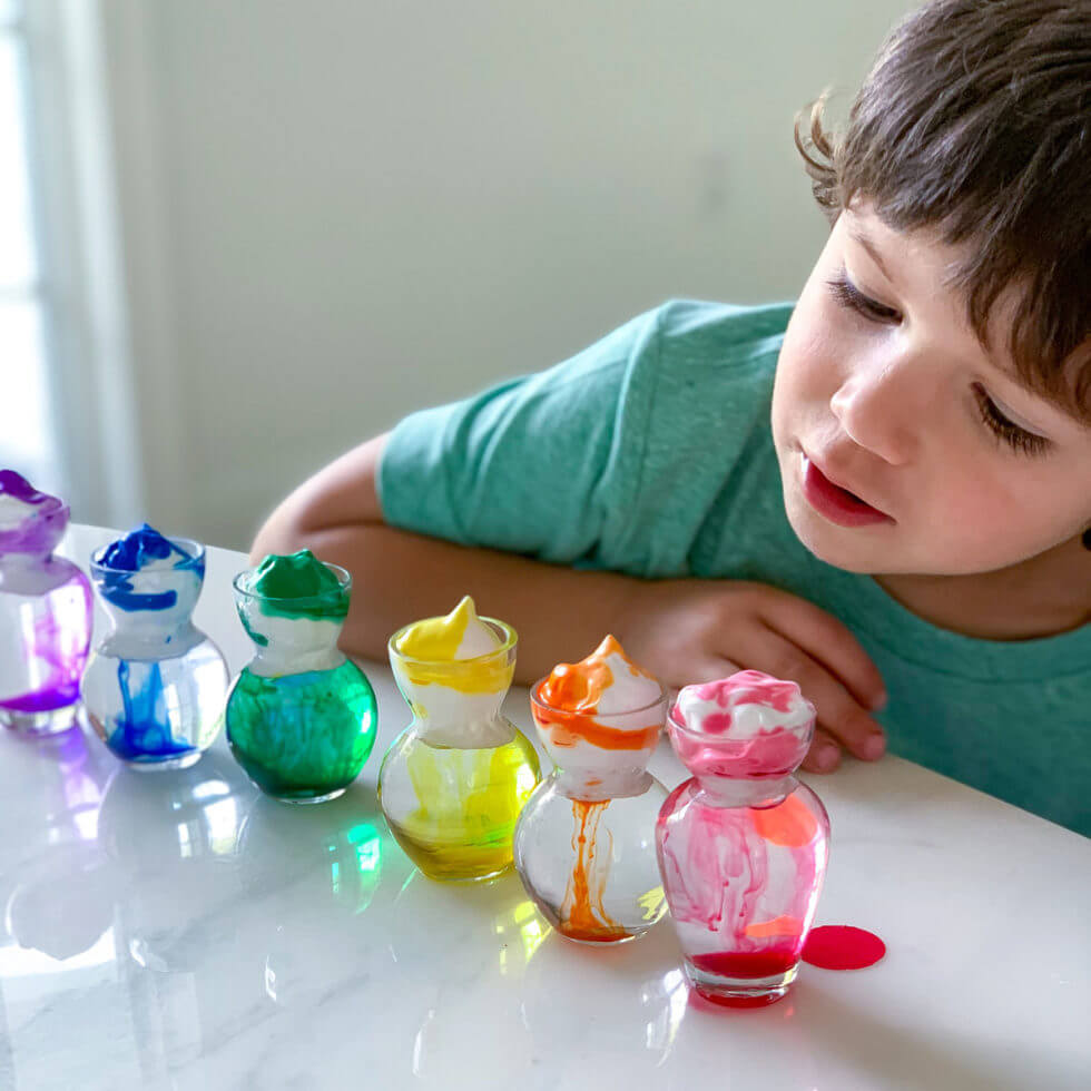 Rain Cloud Experiment - Colorful Shaving Cream Science