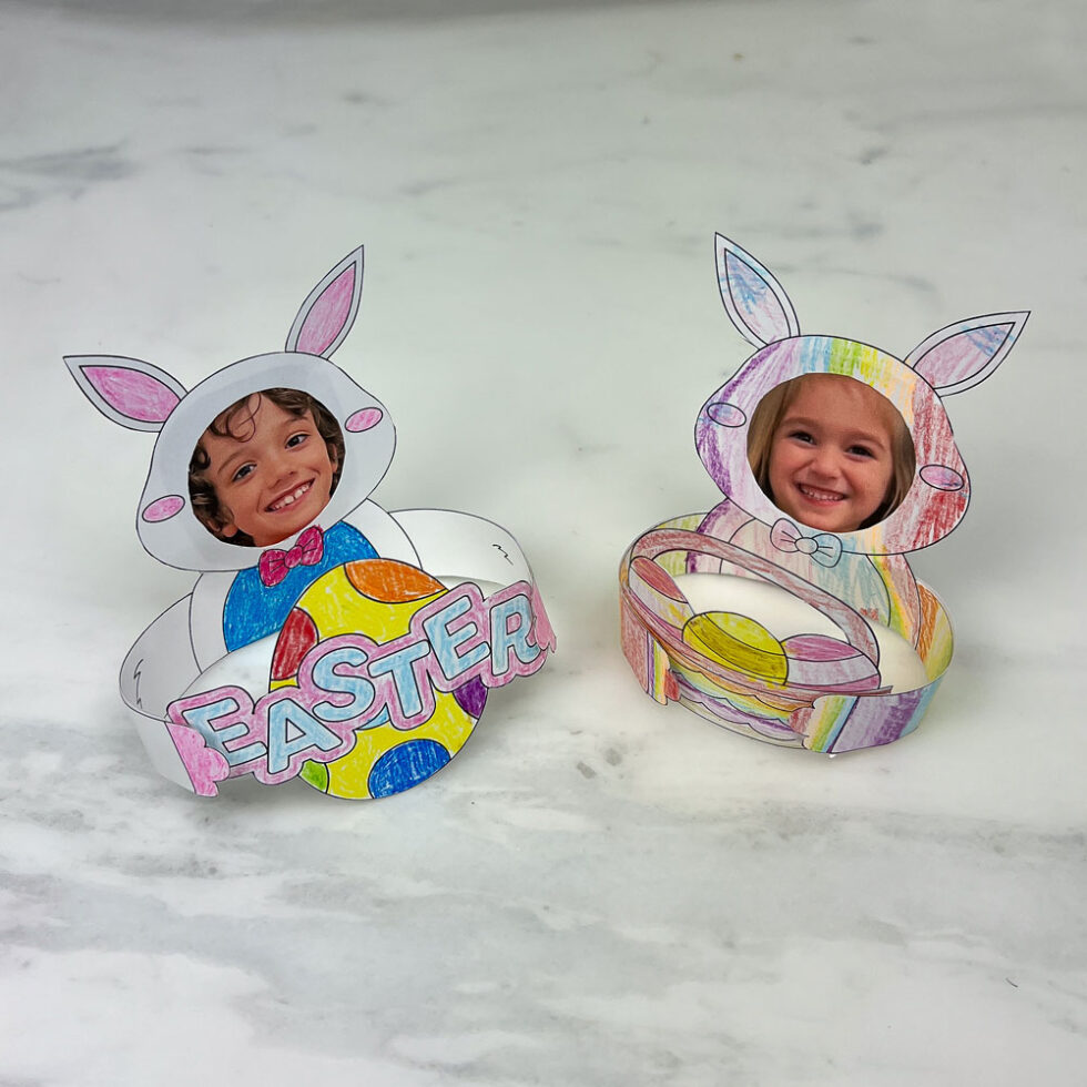 Easter Bunny Coloring Craft - How to Make a Personalized Card - 7 Days ...