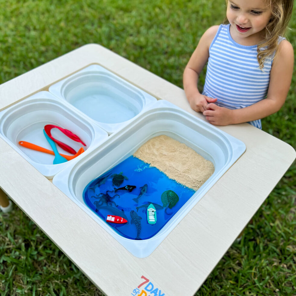 Ocean Sensory Bin: How to Bring the Beach to Your Home - 7 Days of Play