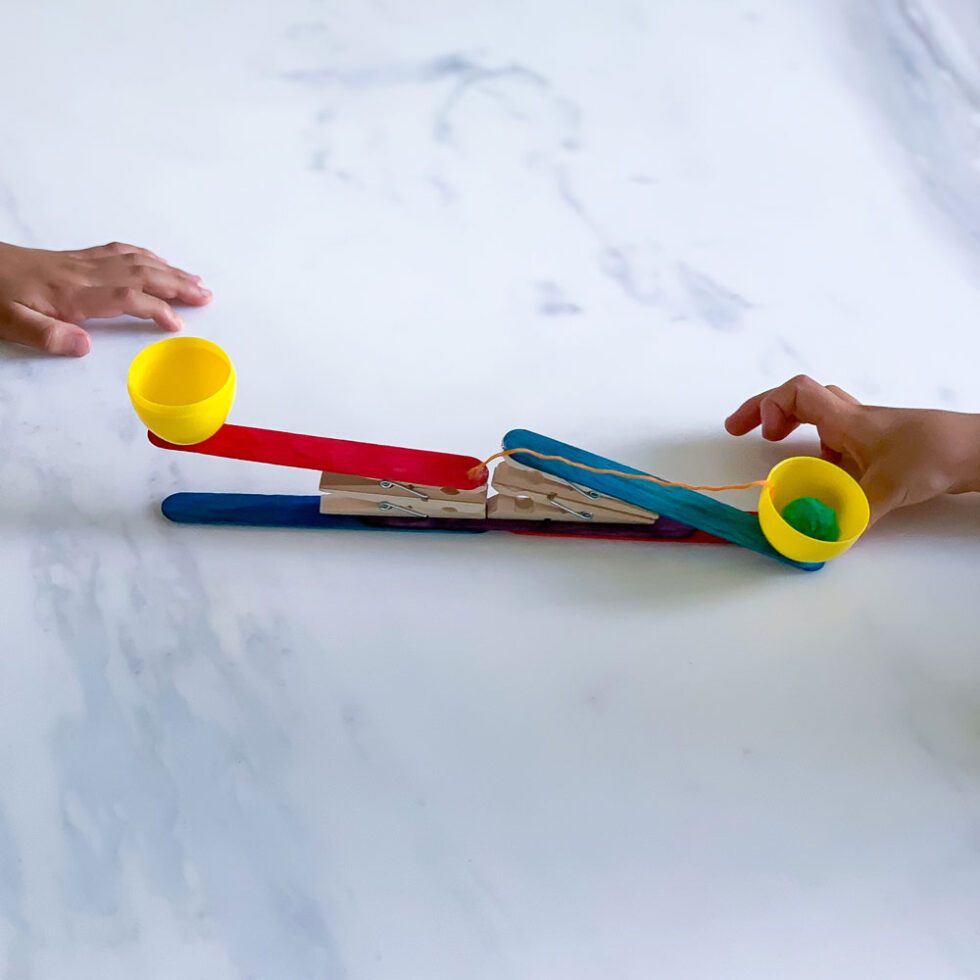 How to Make a Popsicle Stick Catapult Game - 7 Days of Play