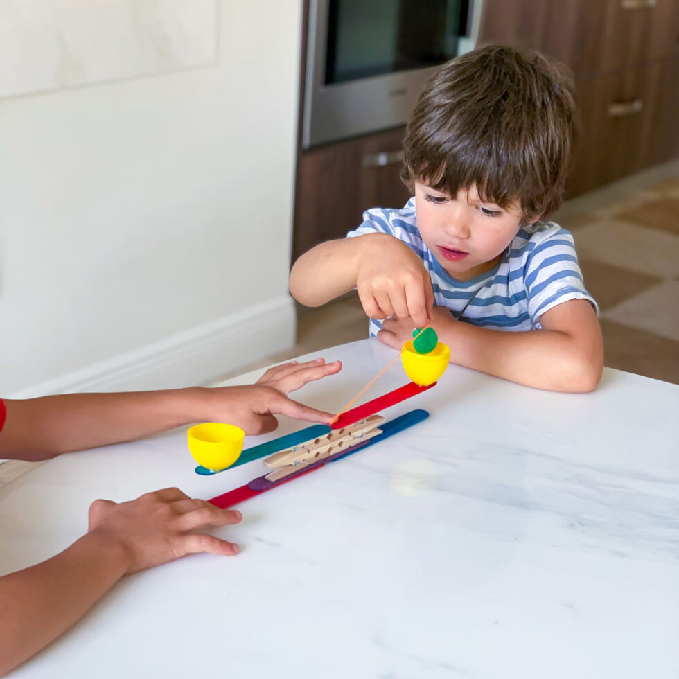 How to Make a Popsicle Stick Catapult Game - 7 Days of Play