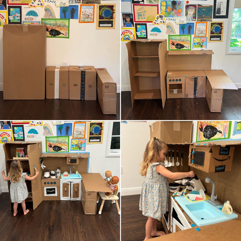 How to Make a DIY Cardboard Play Kitchen: Recycle, Craft, and Play! - 7 ...